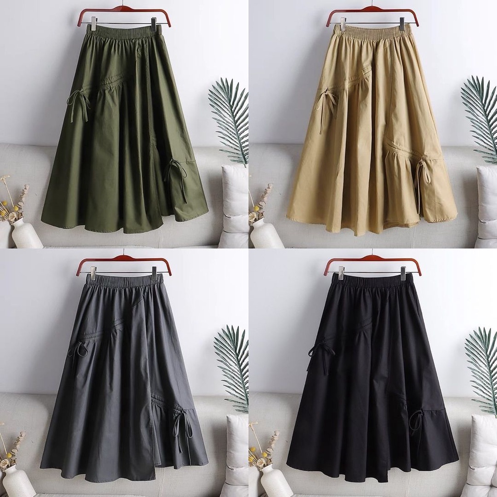 Jual Rok linen / rok womes / rok korea / linen skirt / casual skirt ...