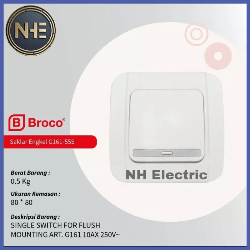 Jual IB Saklar Engkel Galleo Putih G161 - Inbow Single Switch White Galleo Broco - Saklar ...