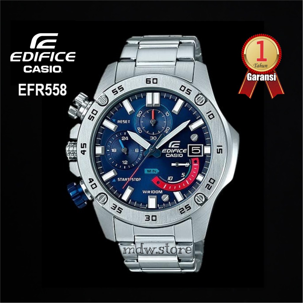 Jual Casio Edifice EFR 558 EFR558 Silver Inner Blue Jam Tangan Pria ...