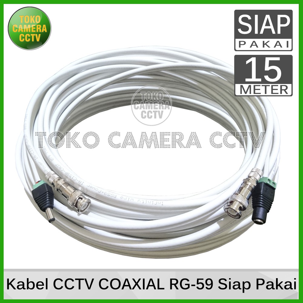 Jual Kabel CCTV Coaxial RG59 Siamese Siap Pakai 15 Meter | Shopee Indonesia