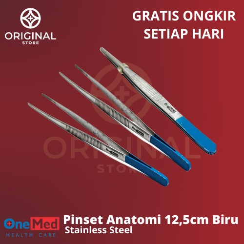 Jual Pinset Anatomi / Alat Bedah Biru 12,5cm Stainless Steel Onemed ...