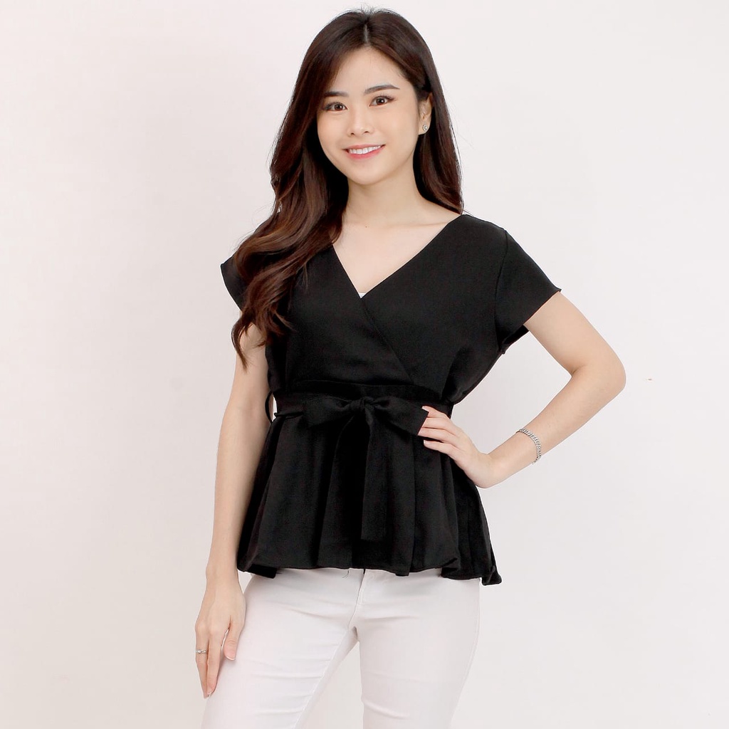 Jual BAju Atasan Wanita Blouse Fashion Tangan Pendek 691 Mrs2 | Shopee ...