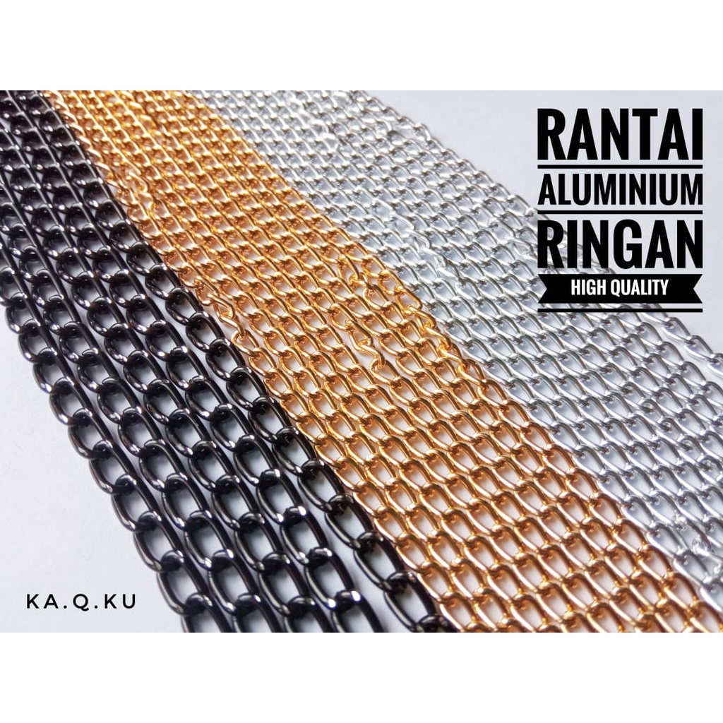 Jual RANTAI ALUMINIUM SIZE KECIL - RINGAN & AWET / GOLD ,SILVER ,HITAM ...