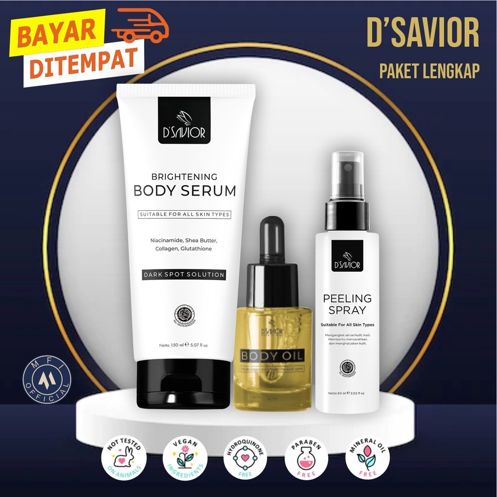 Jual MFI - DSAVIOR PAKET BRIGHTENING BODY SERUM & PEELING SPRAY & BODY ...