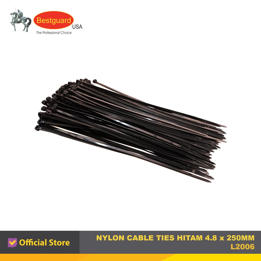 Jual Bestguard Kabel Ties Hitam 4.8 X 250Mm (100Pcs) | Shopee Indonesia