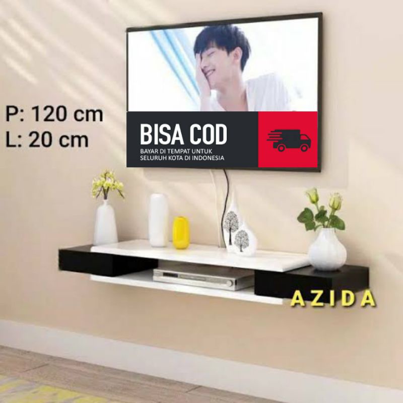 Jual Rak TV Dinding Minimalis / Meja TV Tempel Dinding [120x20x10 cm ...