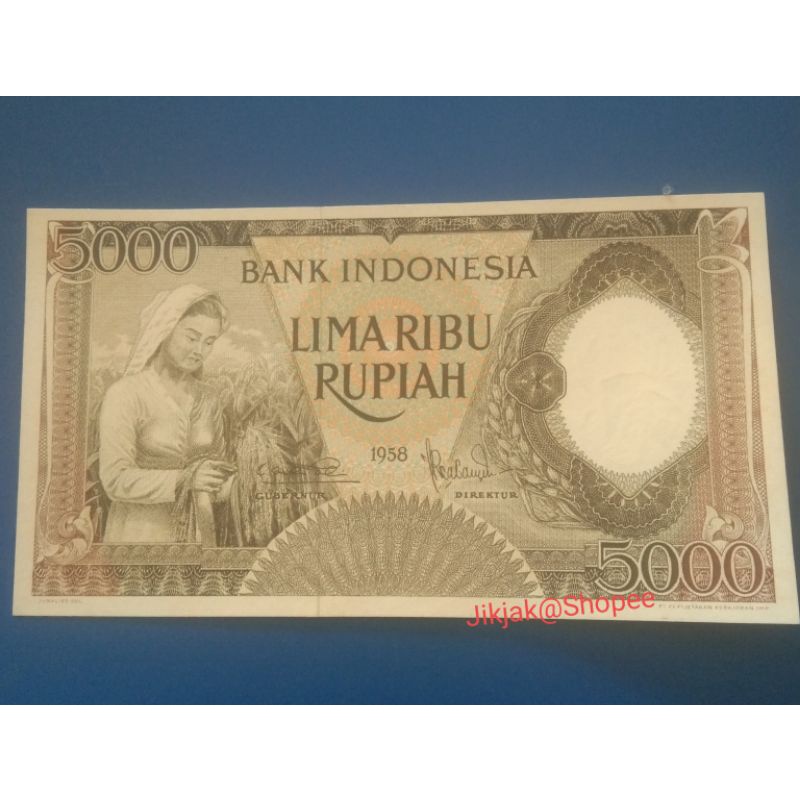 Jual Uang kuni seri pekerja Rp5000 tahun 1959 Aunc | Shopee Indonesia