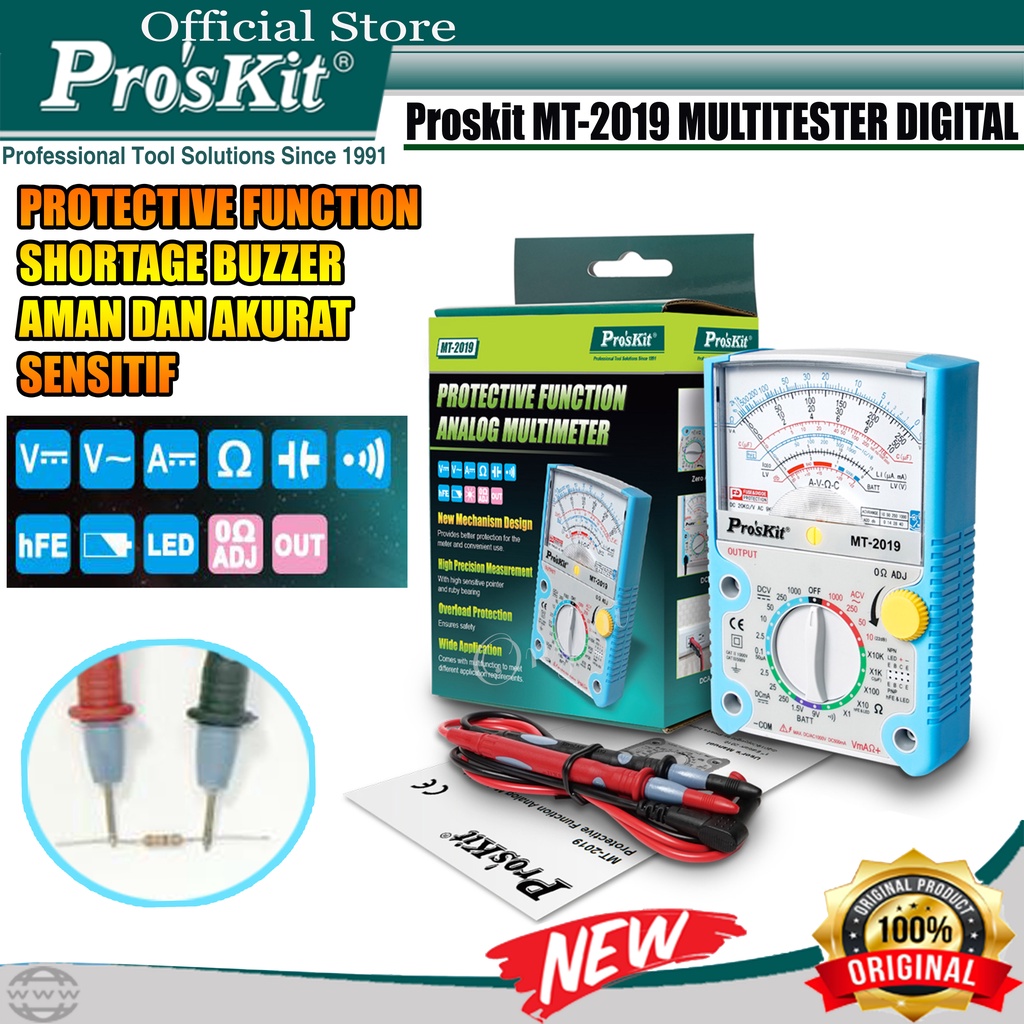 Jual Pro'sKit - Multitester Analog Protective Multifungsi Mt-2019 ...