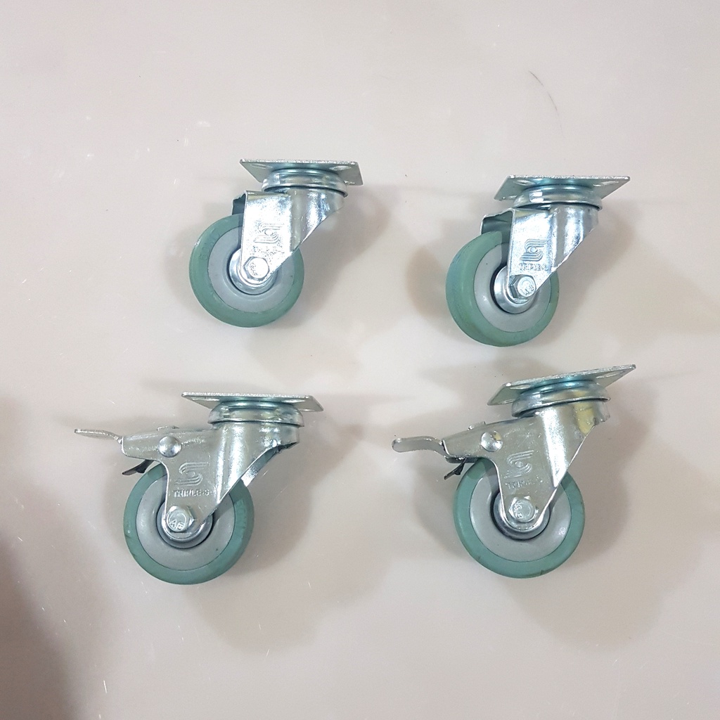 Jual Roda Rak / Lemari karet abu abu 2 inch ( 2muter+rem 2muter ...