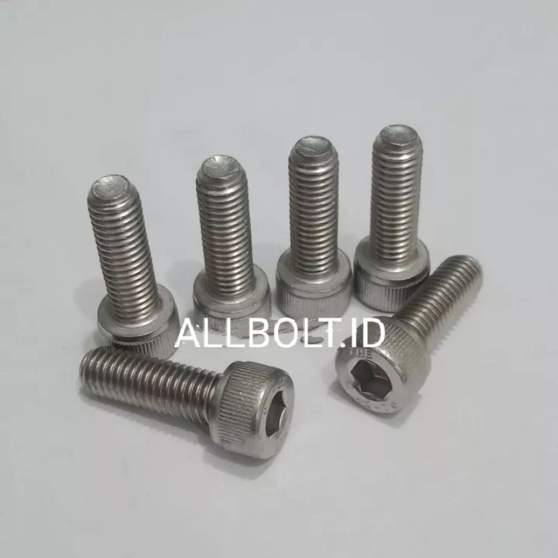 Jual baut 12 L Stainless L6 / 8x25mm ( 1 biji ) | Shopee Indonesia