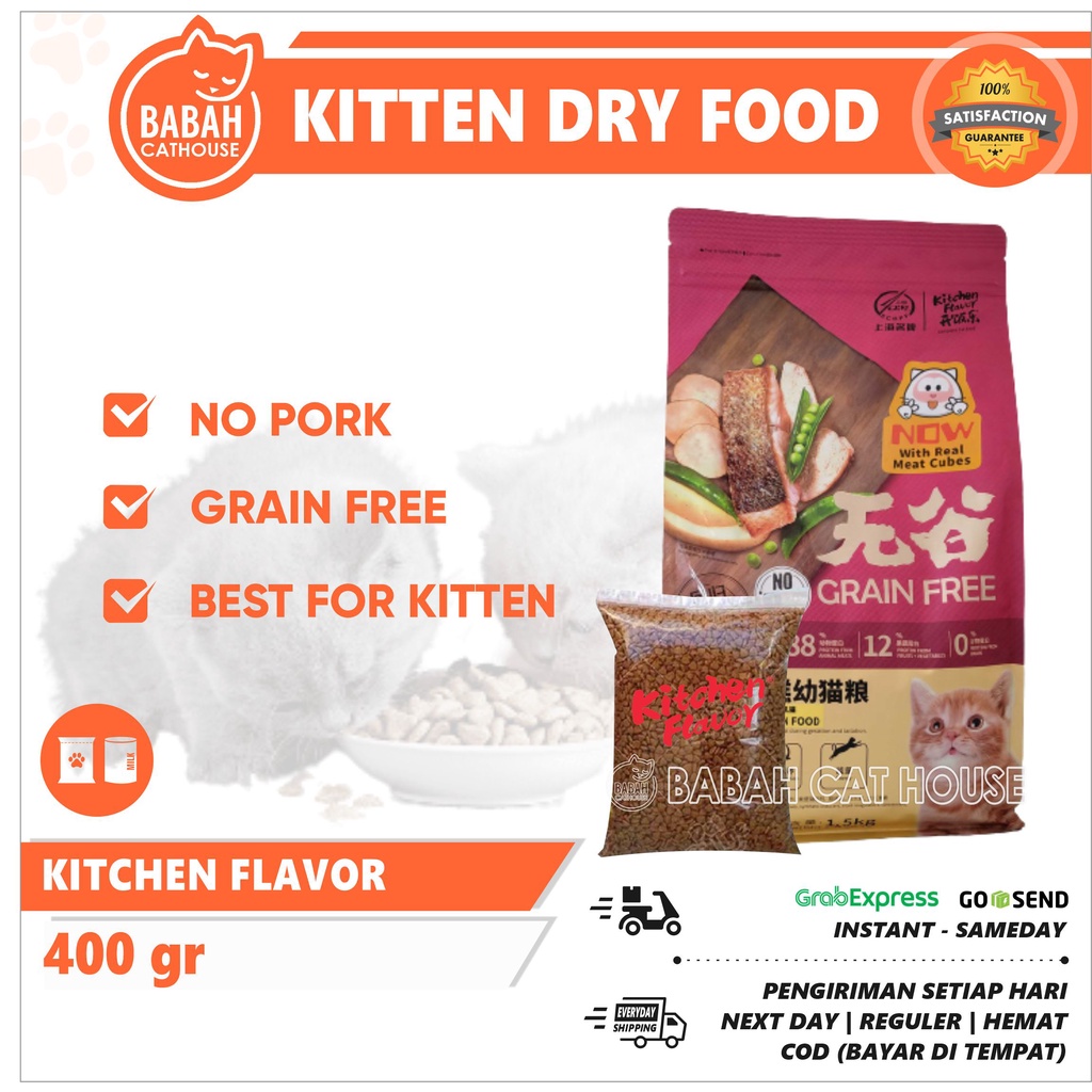 Jual KITCHEN FLAVOR KITTEN 400gr Makanan Kucing Grain Free Cat Food ...