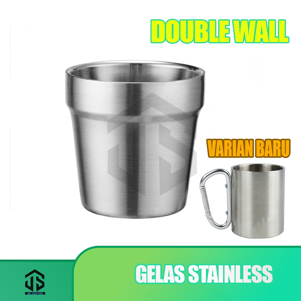 Jual GELAS KAFE ANTI PANAS EMBUN DAN KARAT STAINLESS DOUBLE WALL ...
