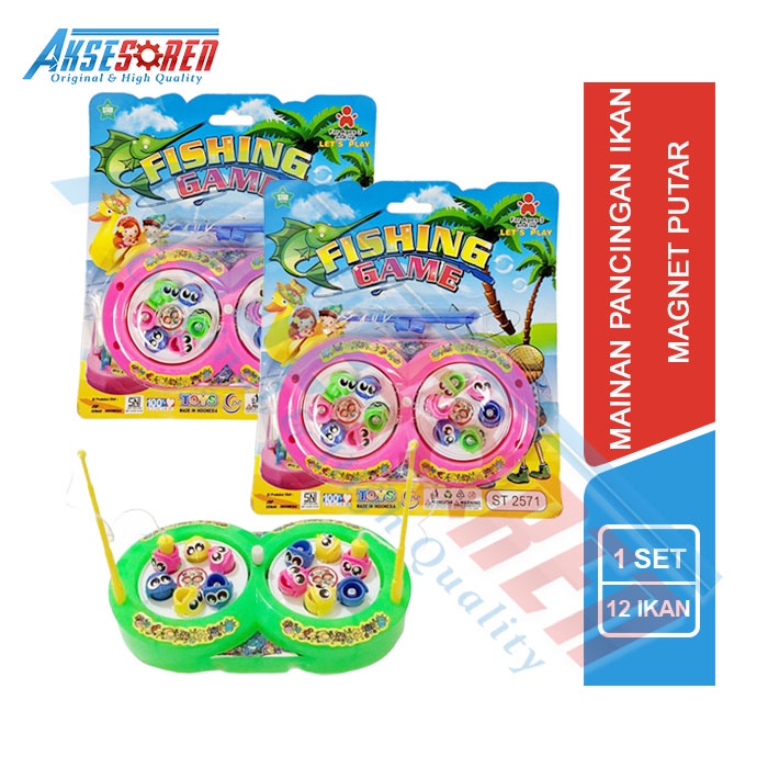 Jual FISHING GAME MAGNET TOYS PUTAR [1 SET / 12 EKOR IKAN] / MANCING ...