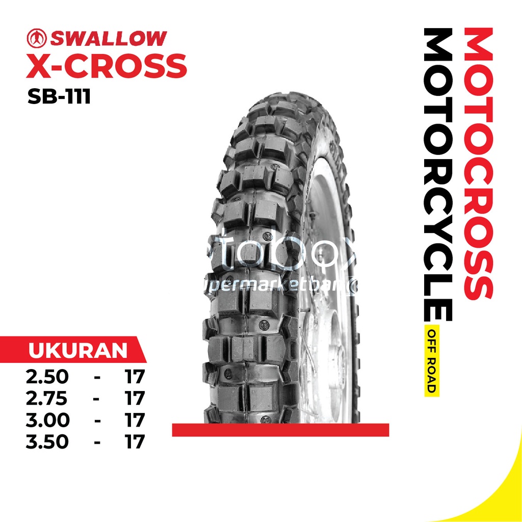 Jual Ban Motor Trail Swallow SB-111 X-Cross Pro Ukuran 250 275 300 350 Ring 17 Tubetype | Shopee ...