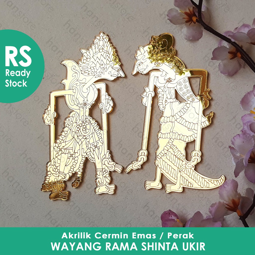 Jual RS Wayang Rama & Shinta MOTIF cm Akrilik Cermin Emas/Perak / Dekorasi / Mahar / Seserahan ...