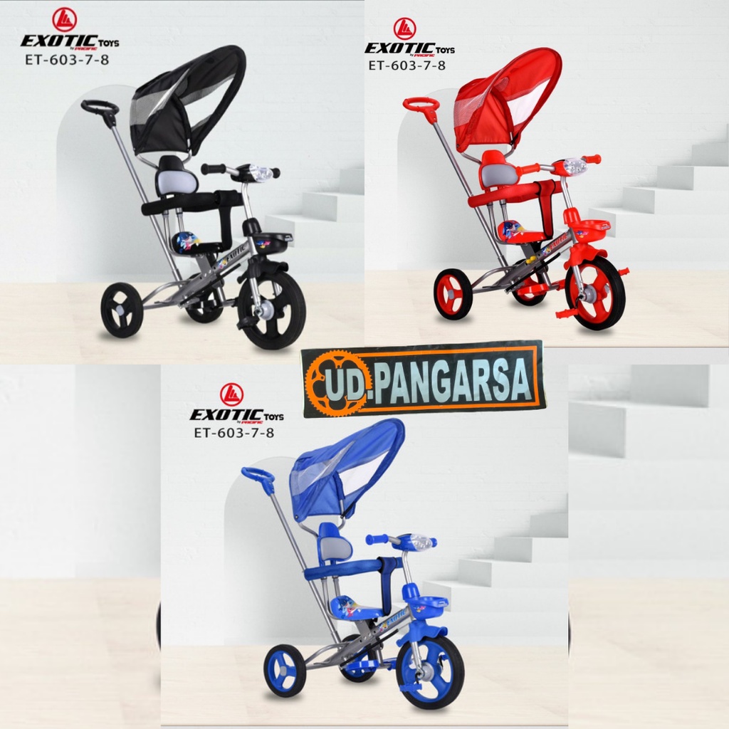 Jual SEPEDA ANAK RODA TIGA 3 EXOTIC ET 603 7 8 Canopy Dorong Musik ...