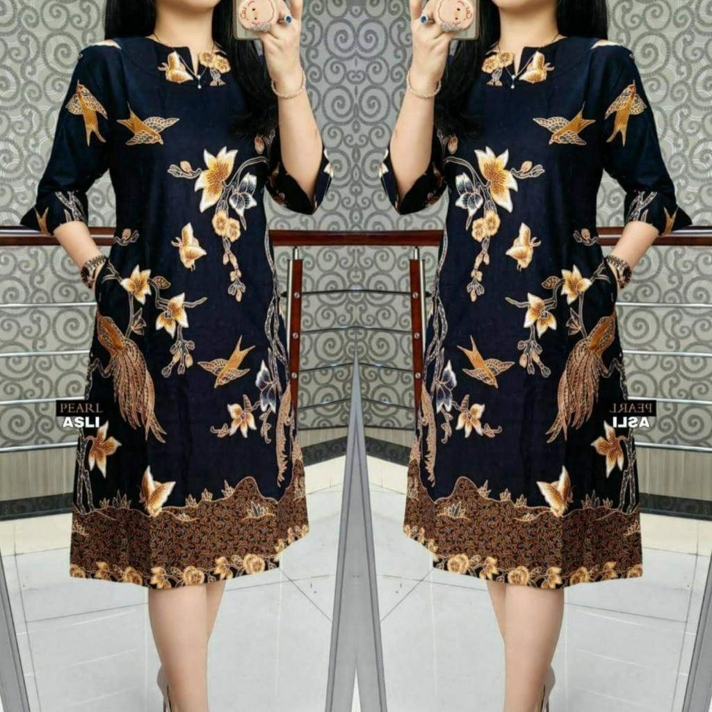 Jual DRESS BATIK WANITA ELEGAN ATASAN OUTFIT PREMIUM | Shopee Indonesia