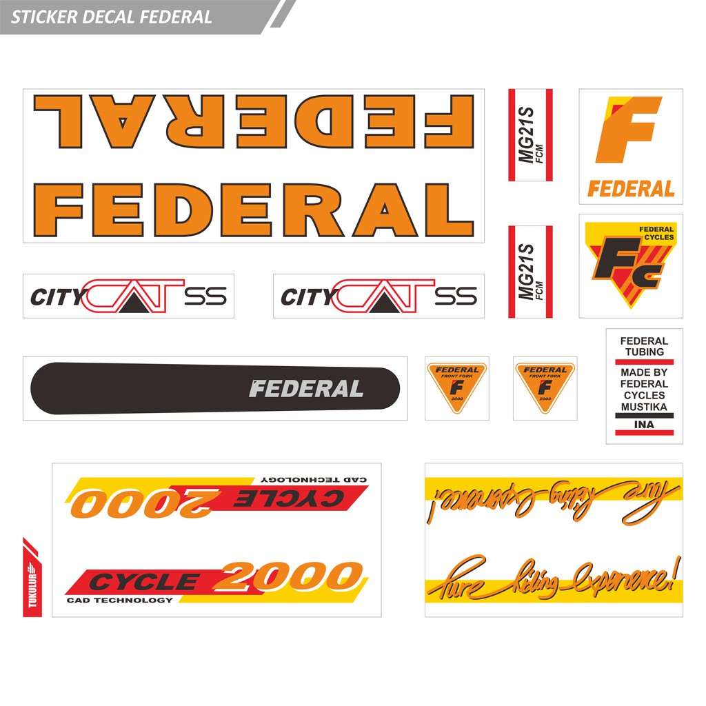 Jual STIKER DECAL SEPEDA FEDERAL PURE RIDING EXPERIENCE | Shopee Indonesia