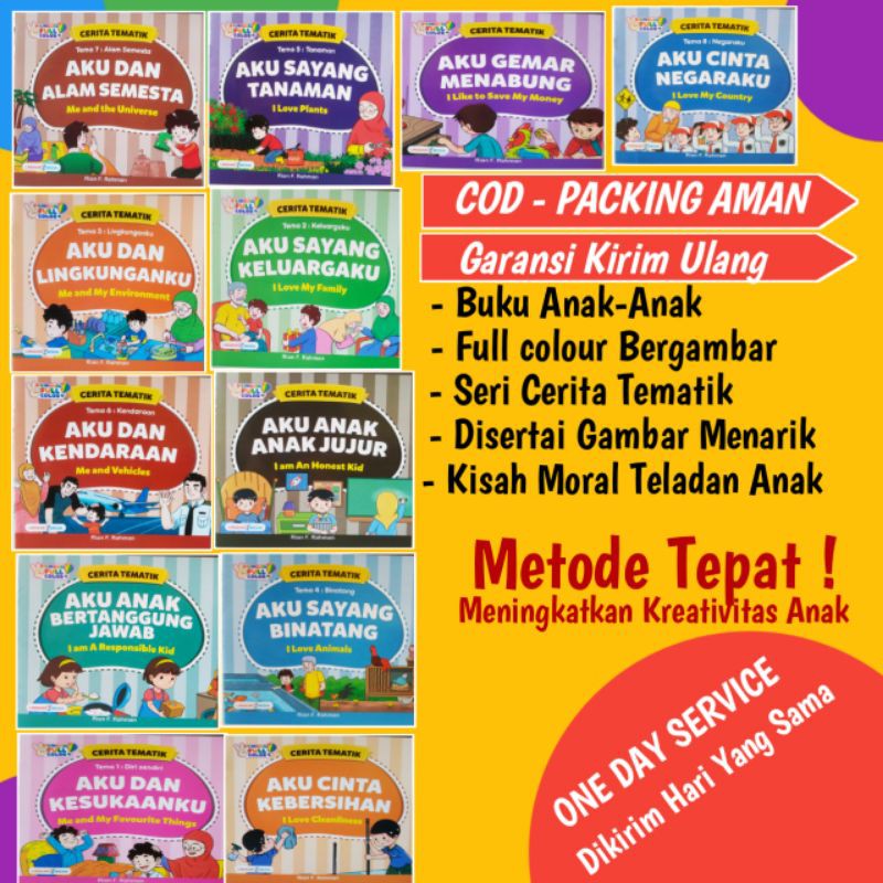 Jual BUKU CERITA TEMATIK / DONGENG BERGAMBAR FULL COLOUR CERITA ANAK | Shopee Indonesia