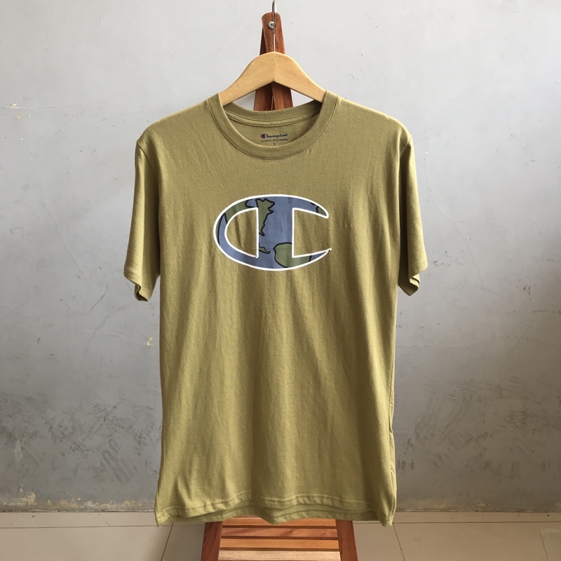 Jual KAOS CHAMPION ORIGINAL OLIVE C LOGO AUTHENTIC ATHLETE WEAR ...
