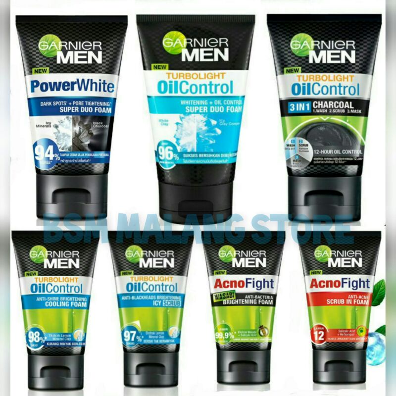 Jual Garnier Men Power White Super Duo Foam | Oil Control | Acno Fight | Charcoal 100ml | Shopee ...