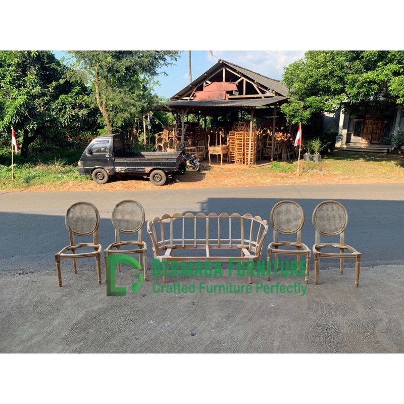 Jual SET KERANG BUNGKUS 2D KURSI OVAL POLOS 1 MUKA KAYU JATI SET SOFA ...