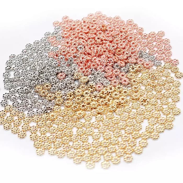 Jual ISI 100PCS MANIK MOTE CCB BUNGA DAISY PEMBATAS MANIK 4MM ATAU 6MM ...