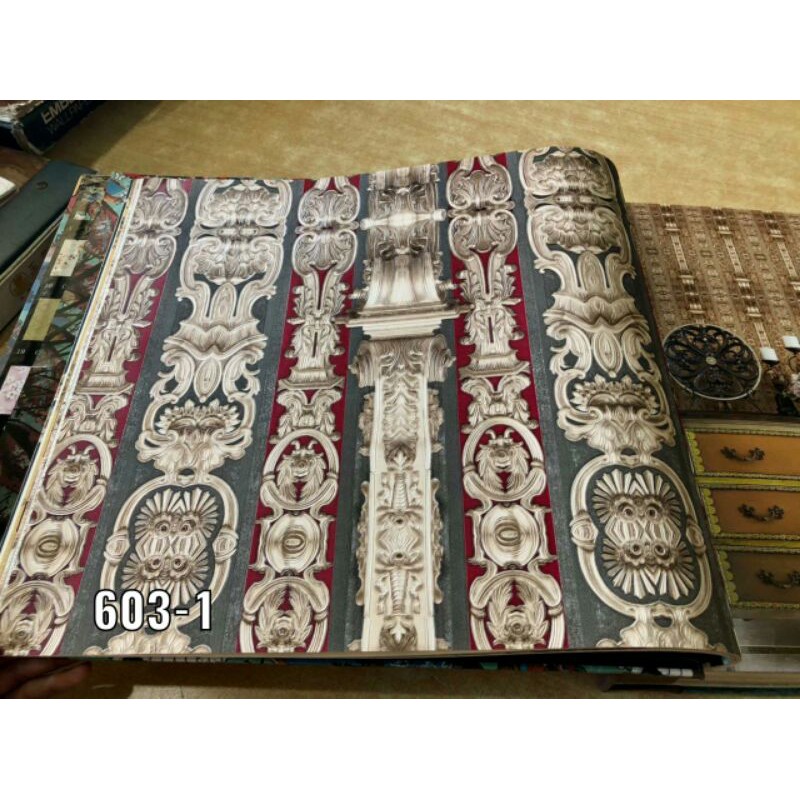 Jual Wallpaper Dinding Motif Pilar Ukiran Etnik 3D Chr Special | Shopee ...