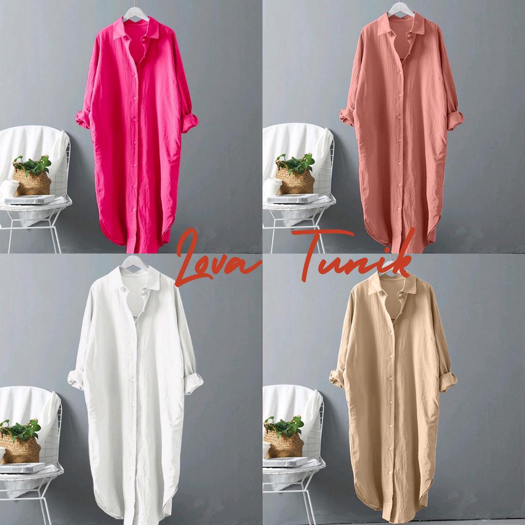Jual TUNIK WANITA TERBARU LOVA BAHAN CRINKLE AIRFLOW MOTIF POLOS ...