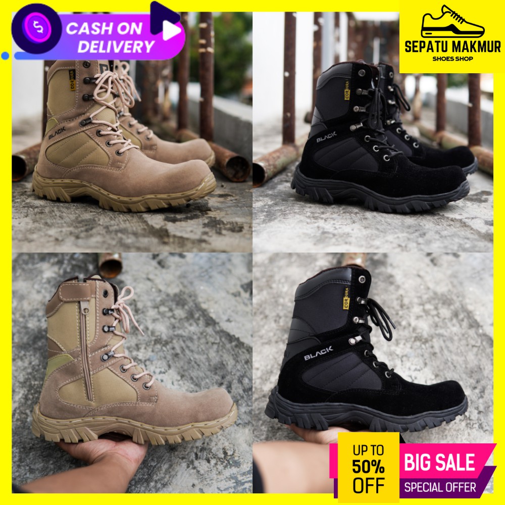 Jual SEPATU SAFETY BOOT WORK BLACK FORCE DELTA TINGGI SEPATU TRACKING ...