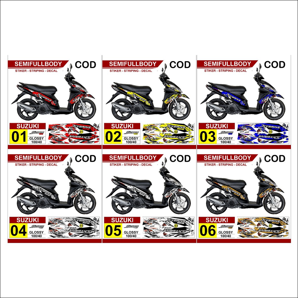 Jual Sticker motor striping suzuki skydrive semifullbody (semua ready ...
