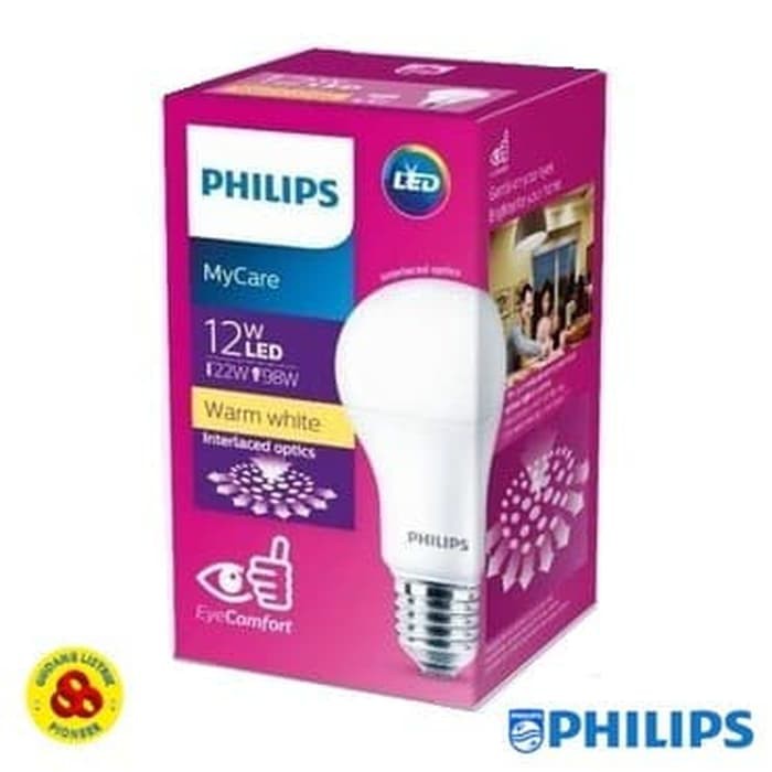 Jual PHILIPS Lampu LED MyCare 12W Kuning Bohlam LED Bulb My Care 12 Watt WW | Shopee Indonesia