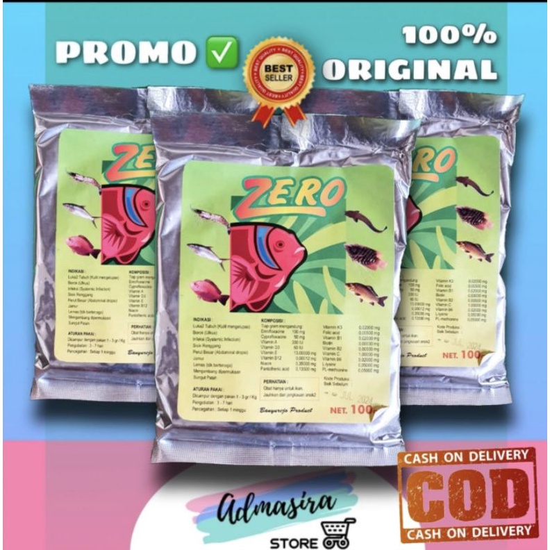 Jual ZERO Obat ikan vitamin antibiotik ikan udang 100 gram | Shopee ...