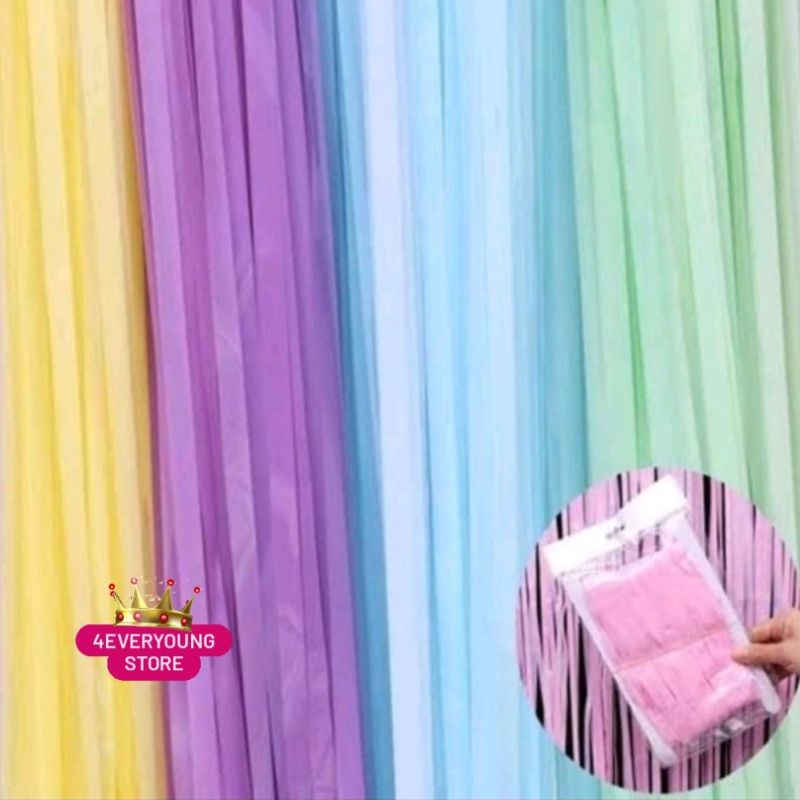 Jual TIRAI BACKDROP WARNA PASTEL / TIRAI ULANG TAHUN PASTEL / TIRAI ...