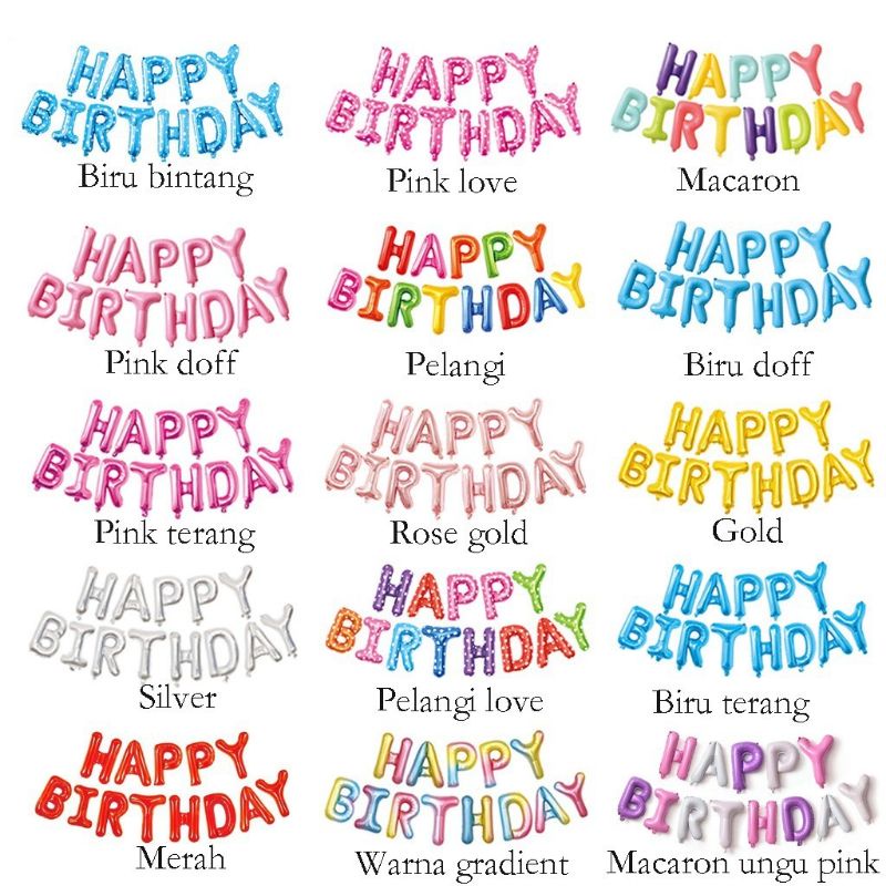 Jual Paket Balon Huruf HAPPY BIRTHDAY | Shopee Indonesia