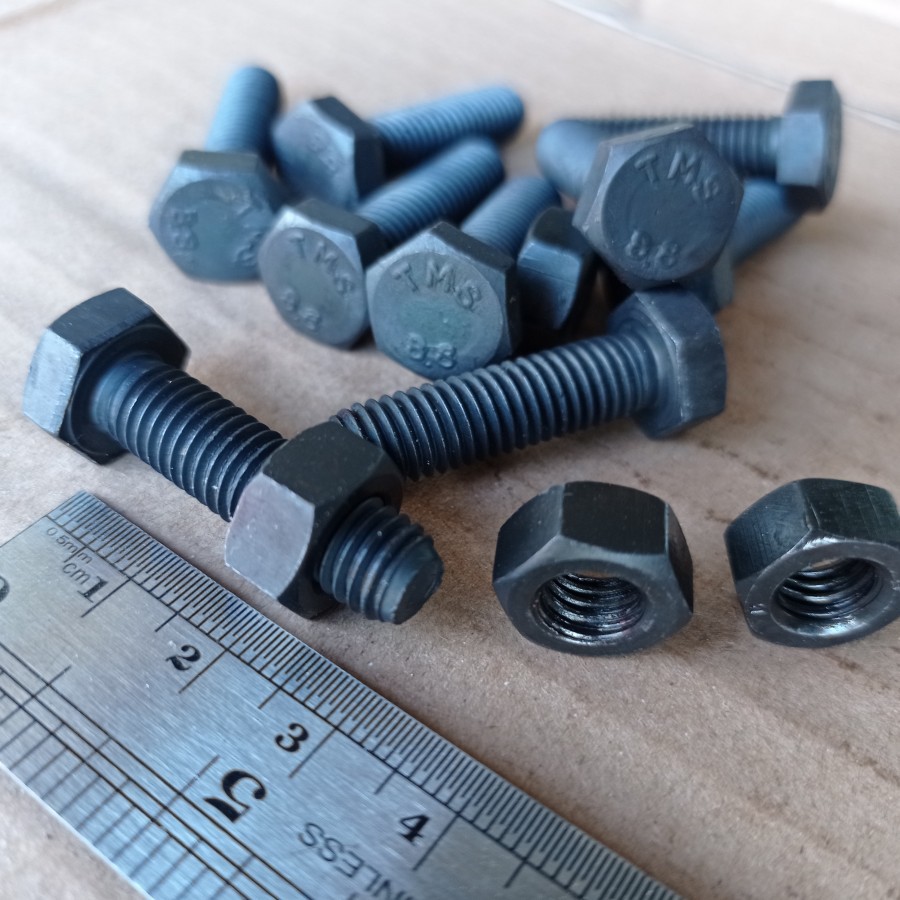 Jual BAUT BAJA M8 X 30 HTB GRADE 8.8 M8X30 FULL DRAT KUNCI 13 PANJANG 3CM 3 CM 30MM PITCH 1.25 ...