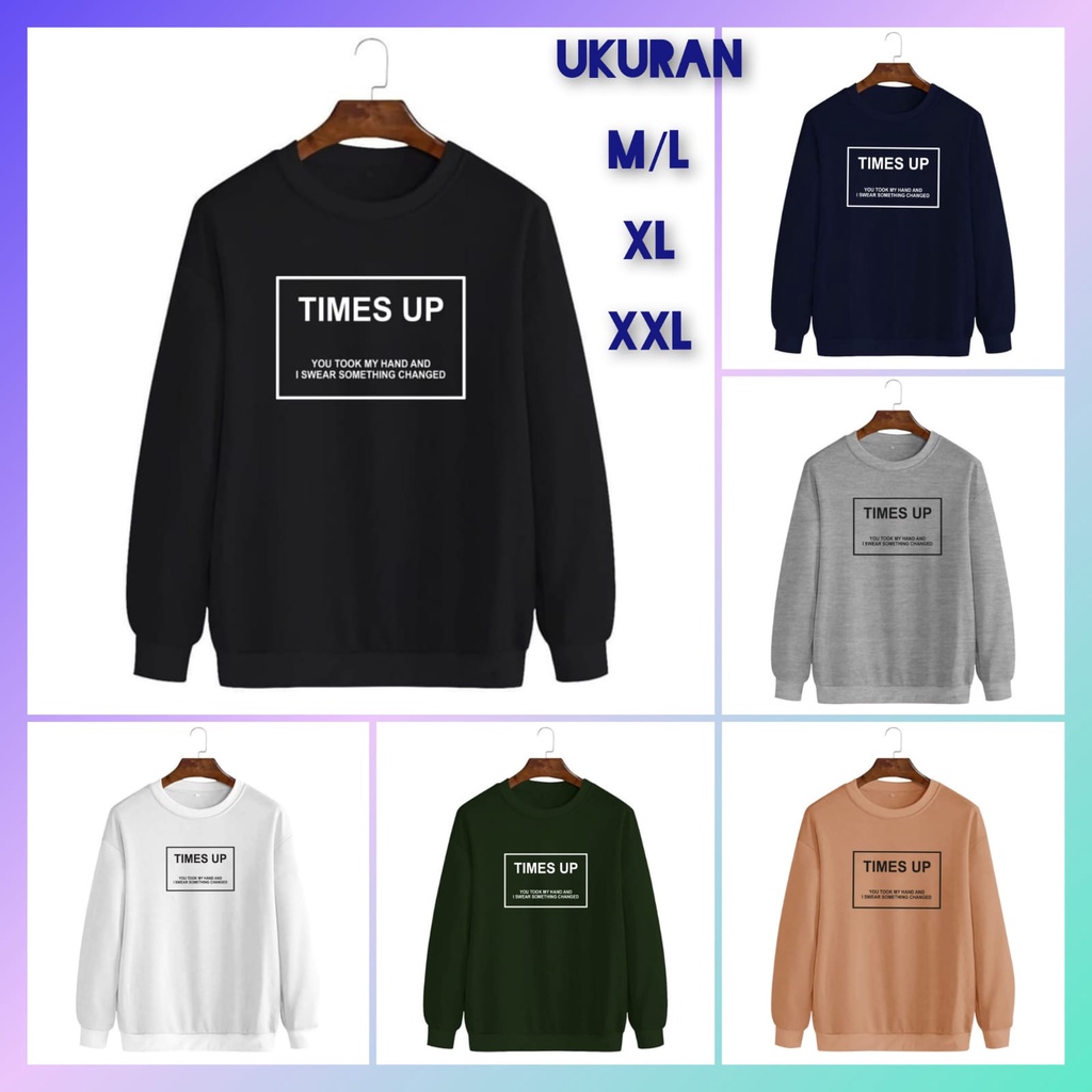 Jual Baju Sweater TIMES UP / unisex bisa cewe cowo / fashion kekinian ...