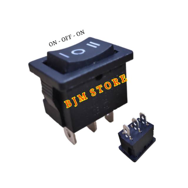 Jual Saklar Switch ON-OFF-ON 3Pin - Switch Hitam on off on 3 Kaki ...