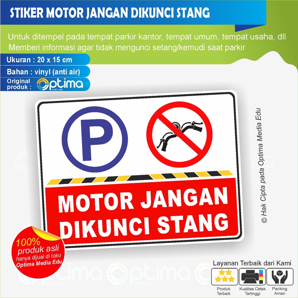 Jual STIKER MOTOR JANGAN DIKUNCI STANG/ SETANG | Shopee Indonesia