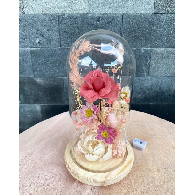 Jual Custom Souvenir Bunga - Flowers Glass Dome | Shopee Indonesia