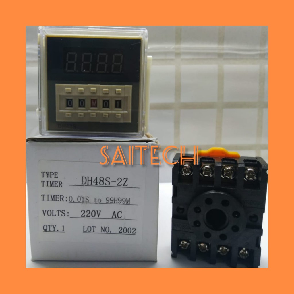 Jual Timer Relay DH48S-2Z Counter Digital 220VAC + Socket 8pin | Shopee ...