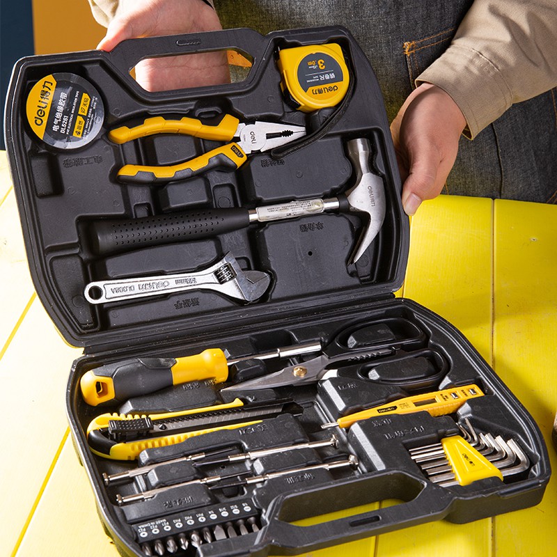 Jual Deli Household Tool Kits / Set Perkakas Pertukangan 31pcs/set ...