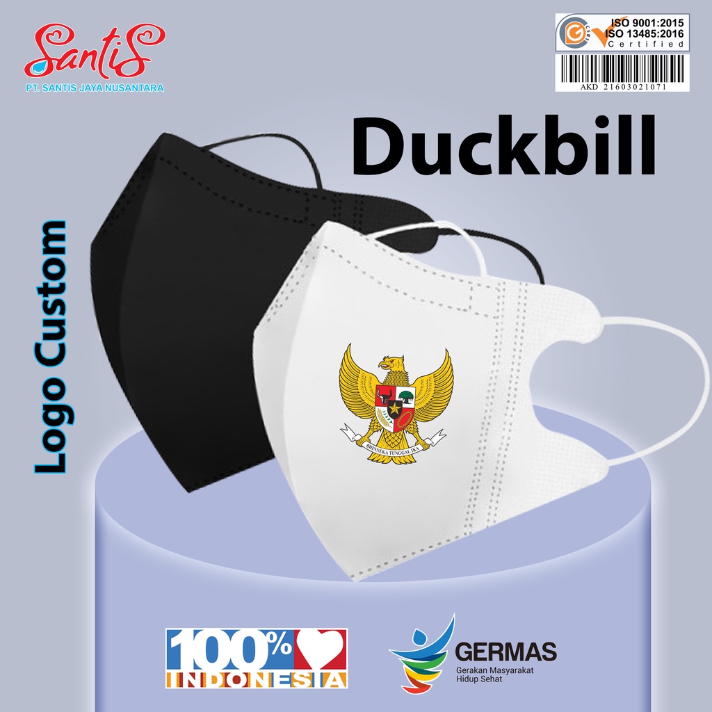 Jual Masker Duckbill 3 Ply Custom/Logo Sendiri by santis | Shopee Indonesia