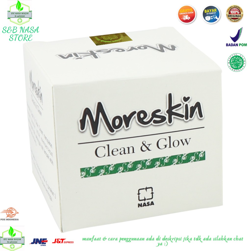 Jual Moreskin Clean And Glow Nasa Original bikin wajah putih & glowing ...