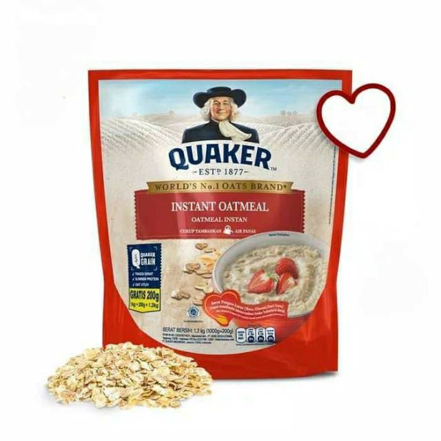 Jual QUACKER OAT 1.2kg - Quacker Instant Oatmeal - Quacker Quick Cook ...
