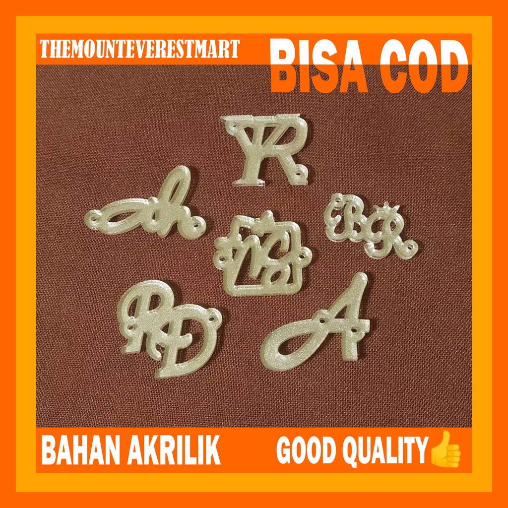 Jual Label Akrilik Custom Inisial Nama/ Label Hijab Akrilik/ Souvenir ...