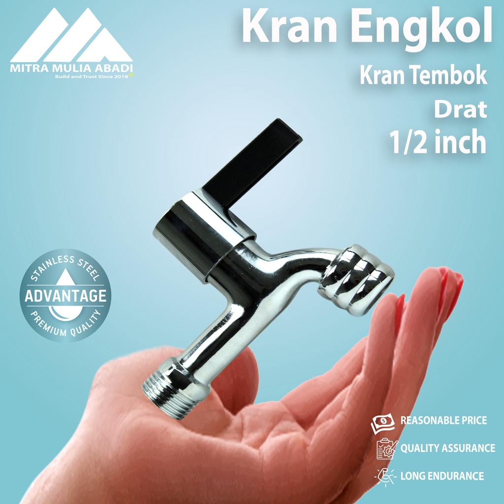 Jual Kran Engkol Stainless CAB 1/2 Inch I Keran Air Tembok| Kran ...