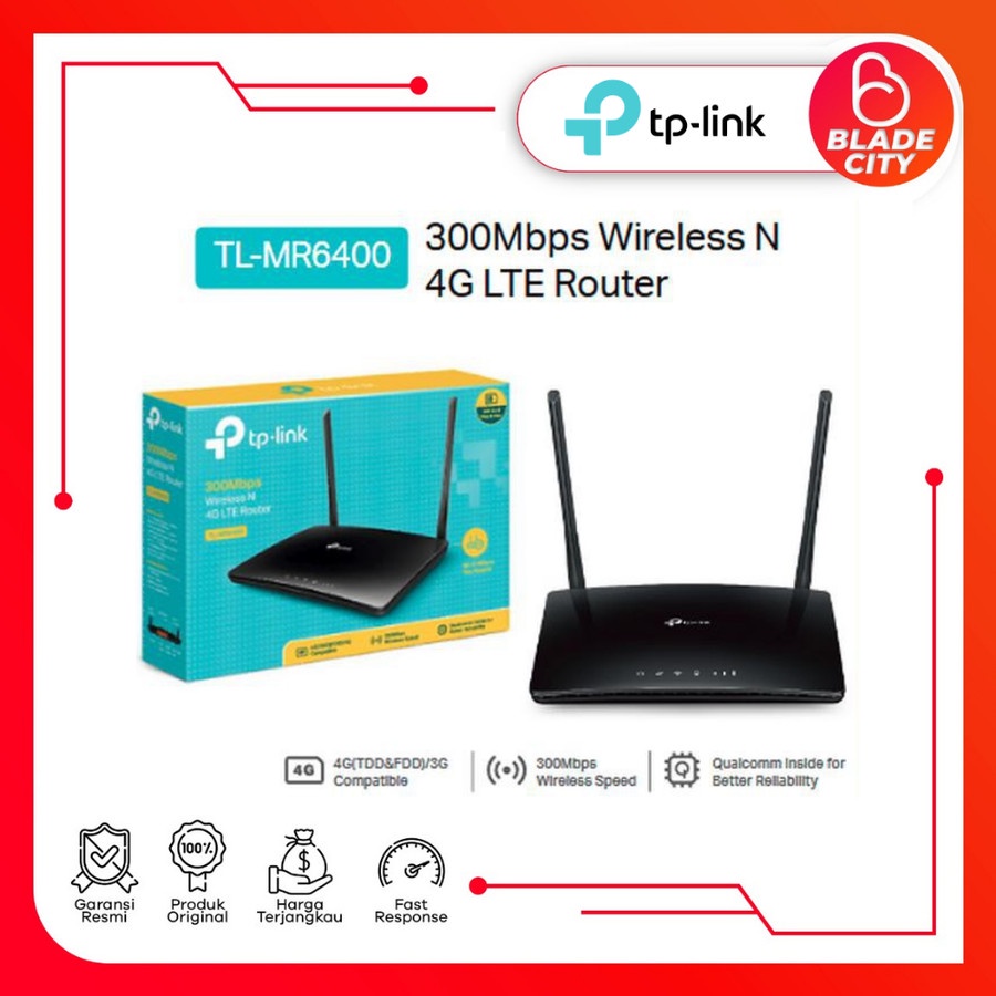 Jual Tp-Link TL-MR6400 300Mbps Wireless N 4G LTE Router - Garansi ...