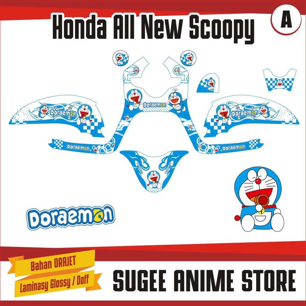 Jual Sticker Anime Decal Motor Honda All New Scoopy Doraemon | Shopee ...