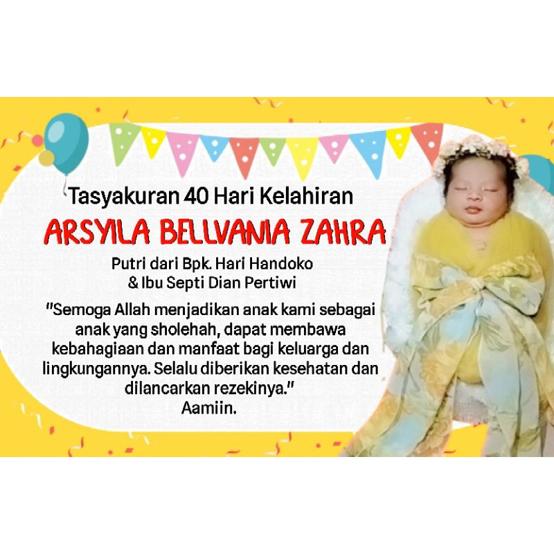 Jual Cetak Stiker Tasyakuran 40 Hari (Bisa Request/Ganti Desain ...